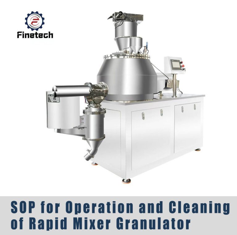 SOP for Rapid Mixer Granulator